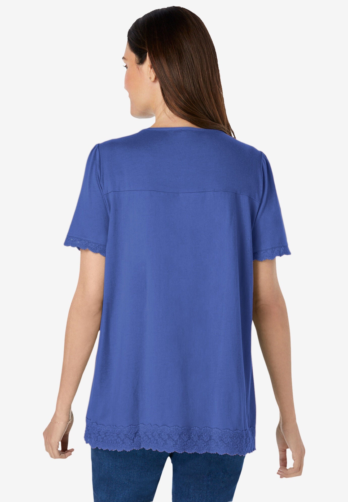 Lace-Trim Pintucked Tunic | Woman Within