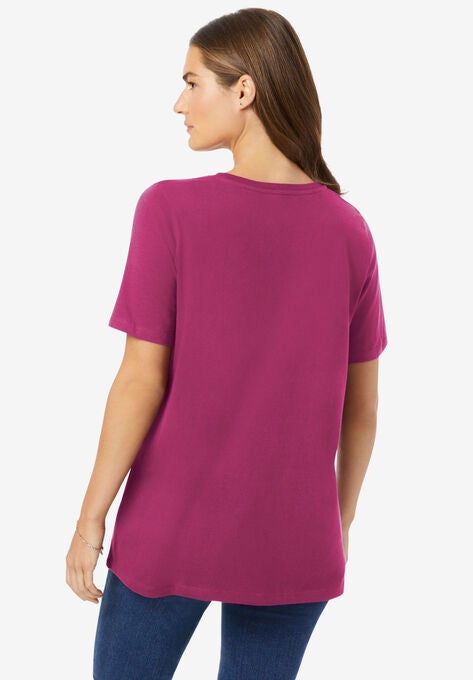 Perfect Short-Sleeve Crewneck Tee | Woman Within
