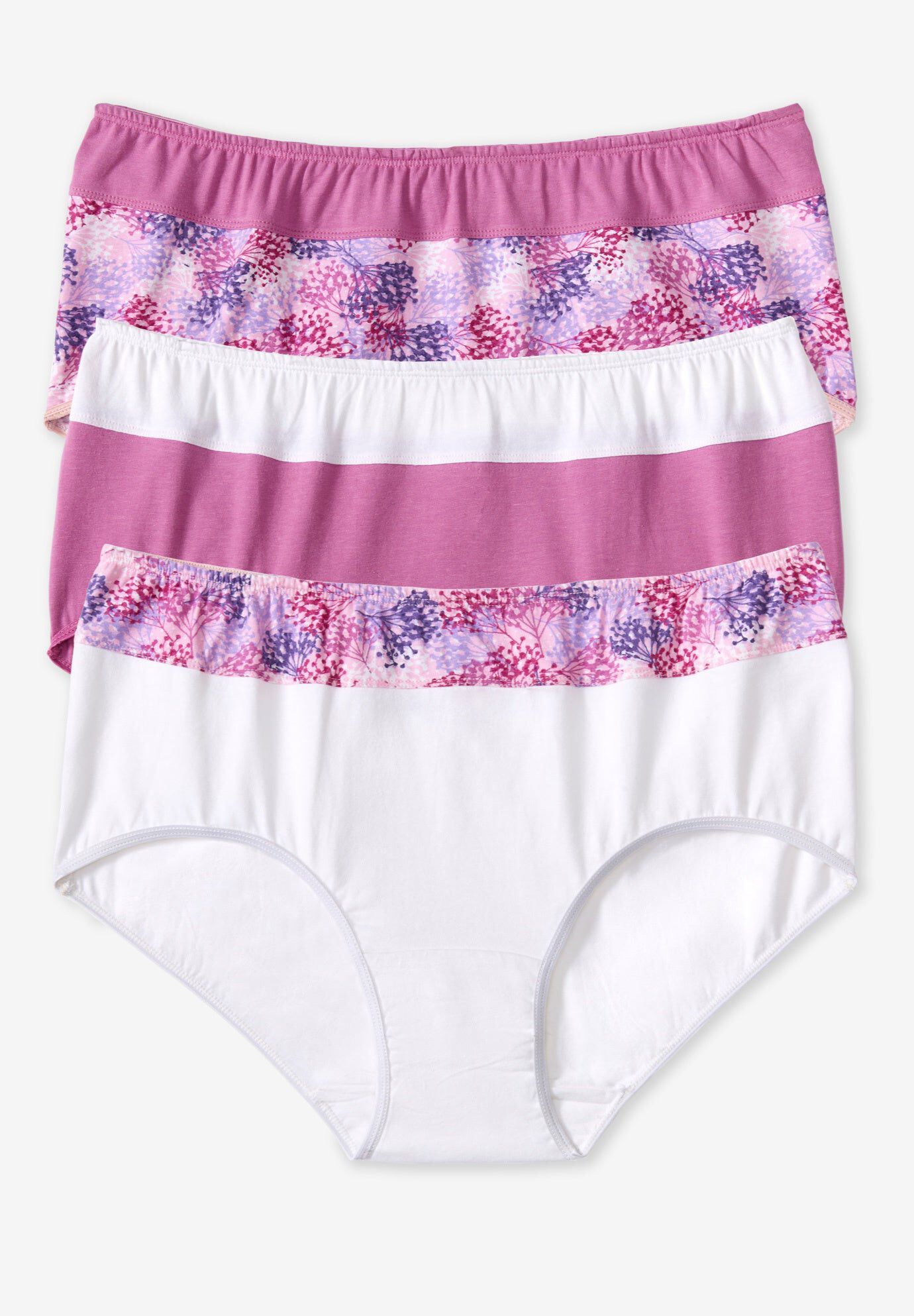 Cotton Full-Cut Brief 3-Pack Color Block Panties, Tropical Pineapple ...