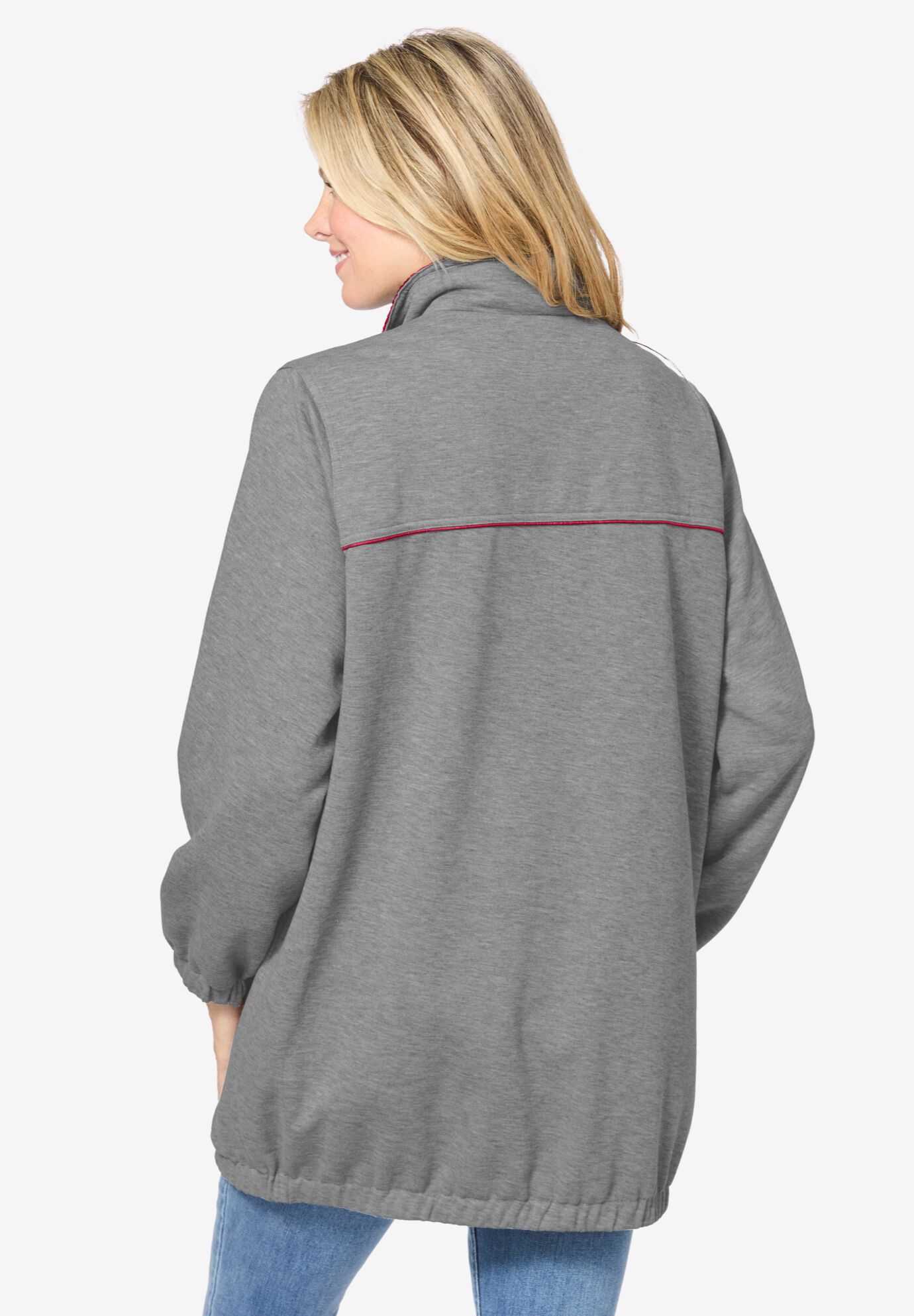 Reversible Fleece Nylon Jacket for Cold Weather, Classic Red Medium ...