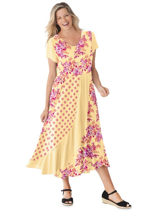 MIXED PRINT maxi dress | Woman Within