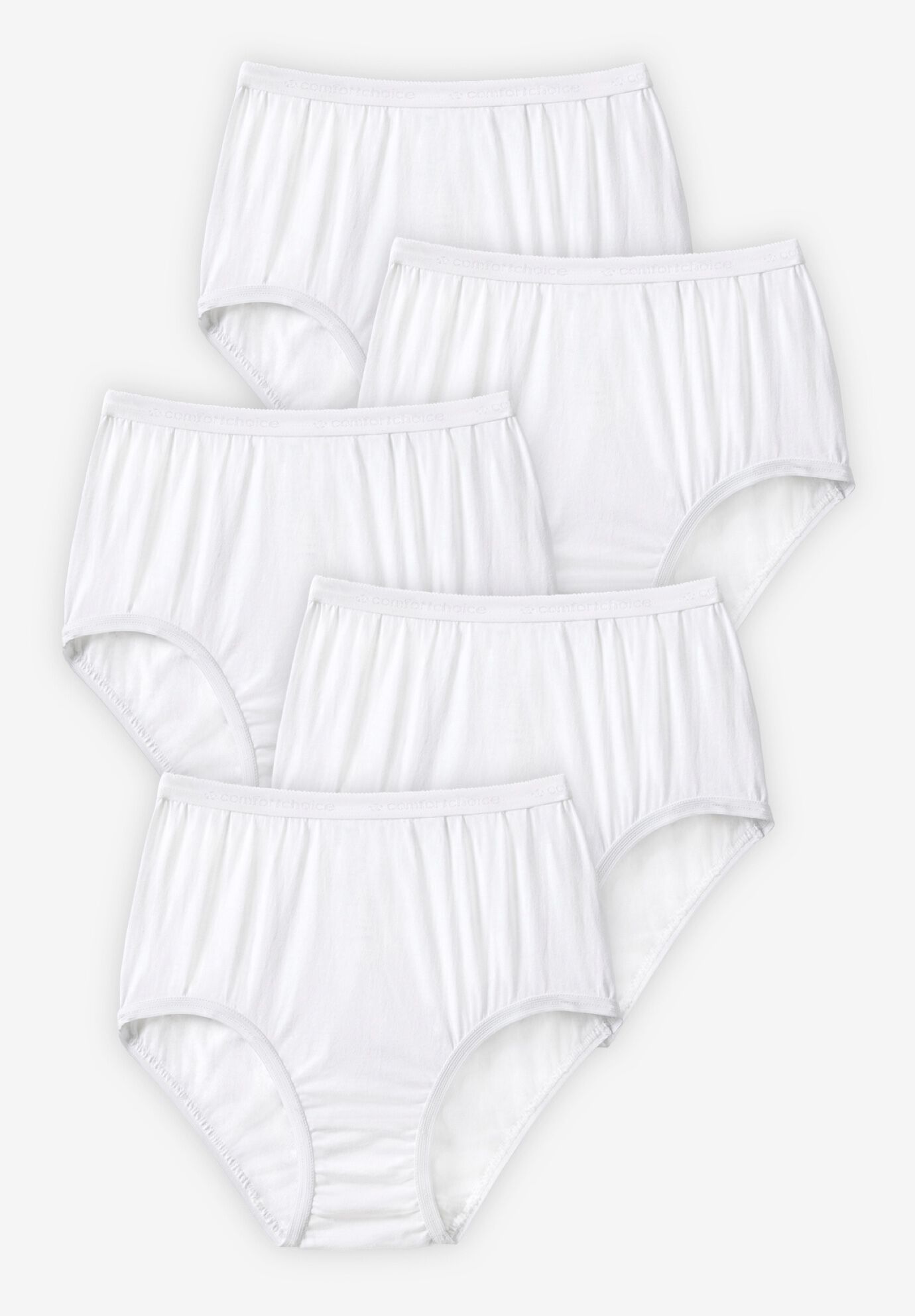 Nylon Brief 5 Pack Full Coverage Panties White Pack Woman Within