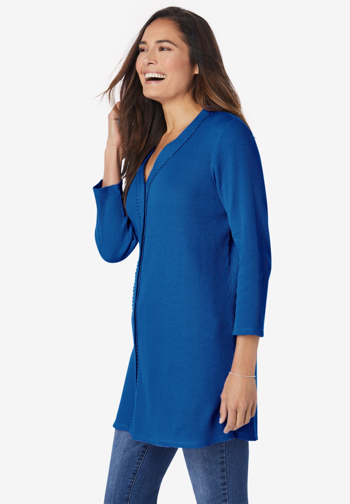 Thermal Button-Front Tunic | Woman Within