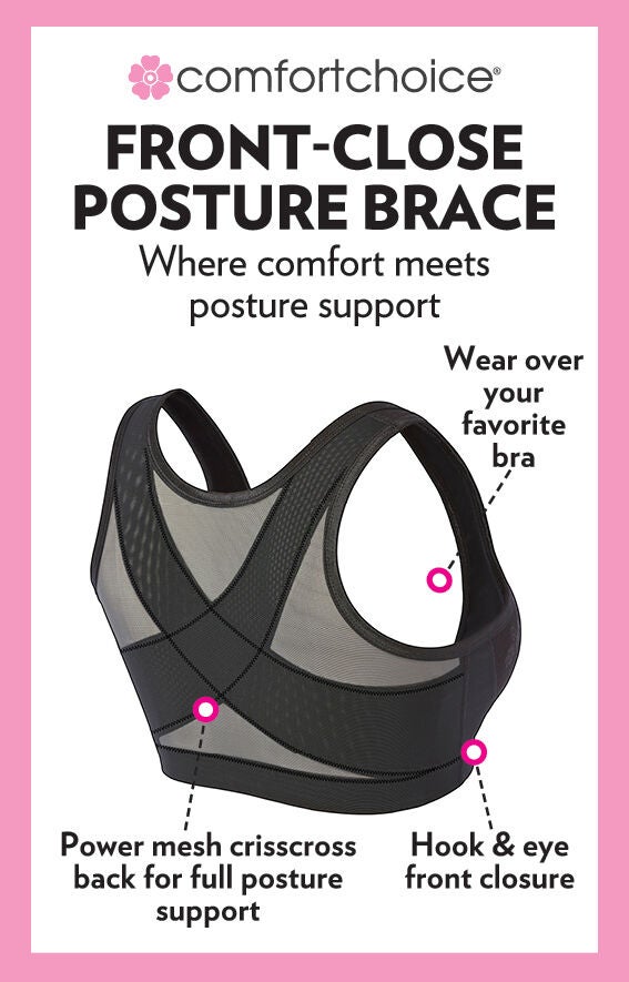 Front-Hook Posture Brace - Light Lift Design, White | Woman Within