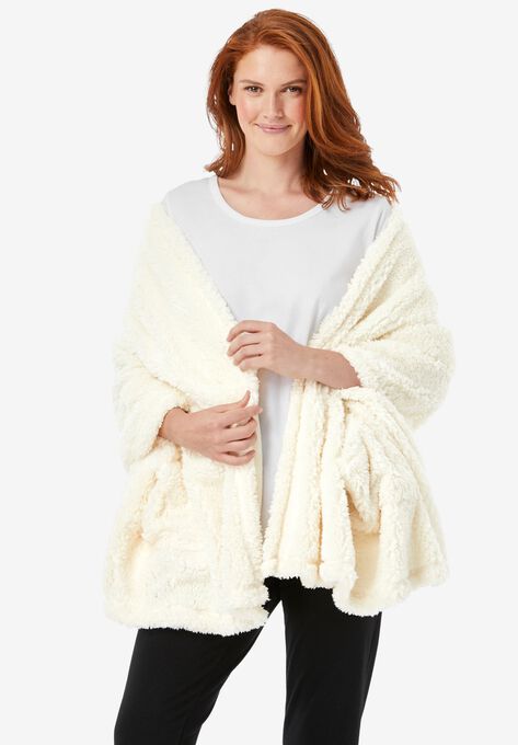 Drape-Over Sherpa Wrap | Woman Within