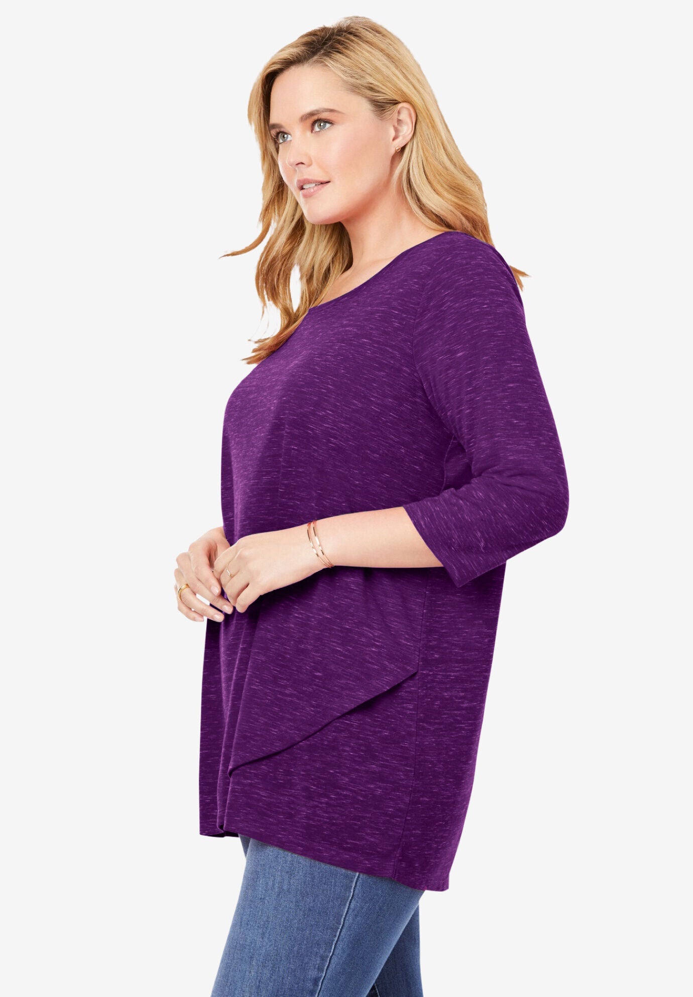 Marled Tulip Hem Layered Tunic | Woman Within