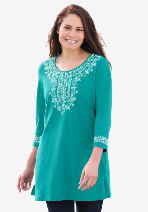 Embroidered Knit Tunic | Woman Within