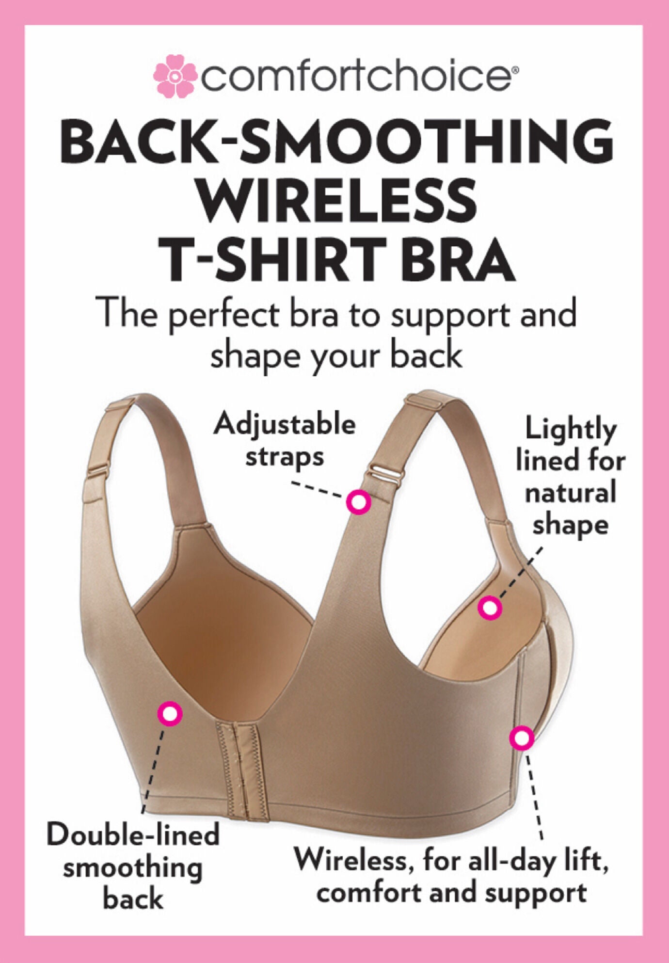Wireless T-Shirt Bra – Back-Smoothing Design, Pool Blue | Woman Within