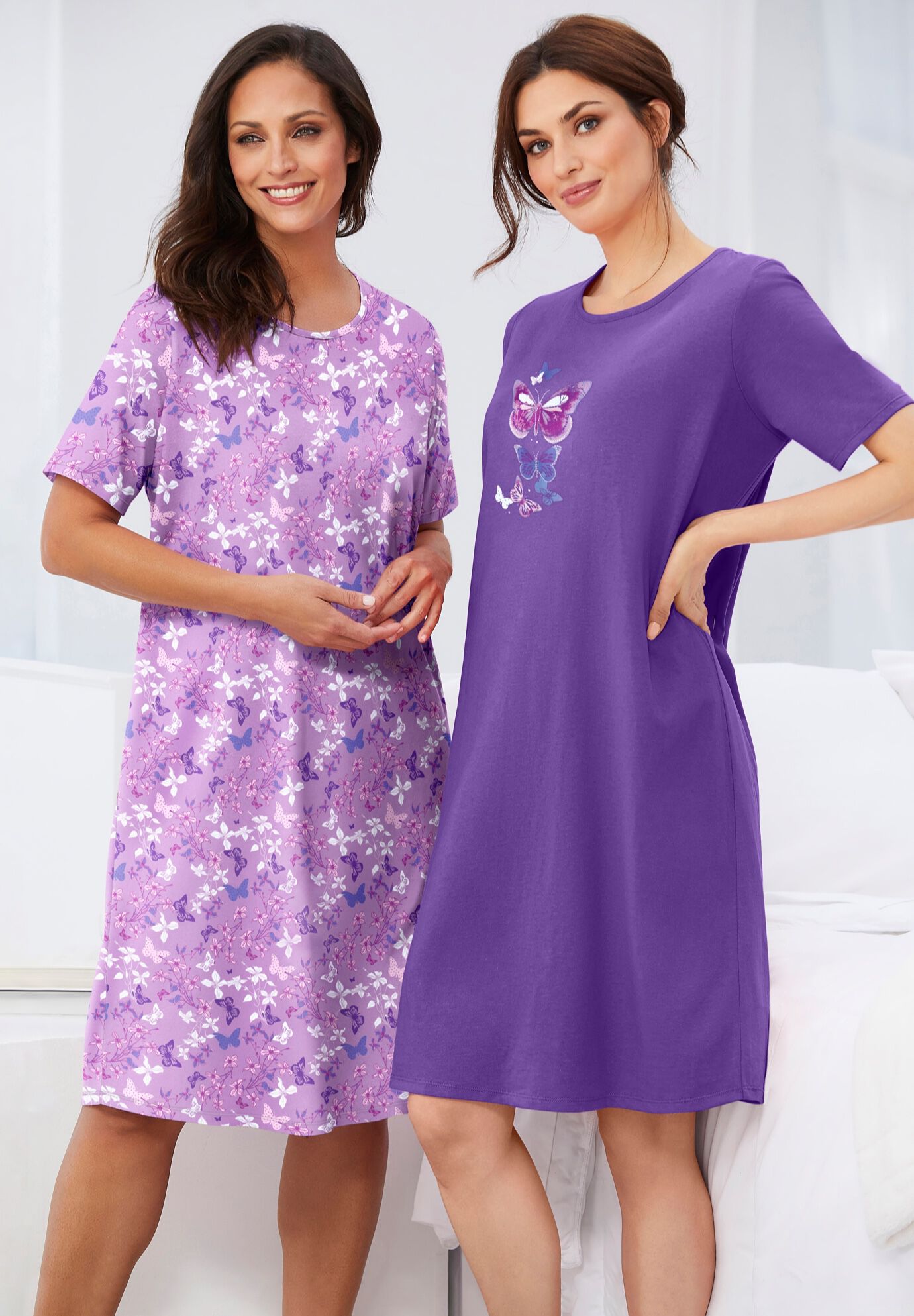 2-Pack Short-Sleeve Sleepshirt | Woman Within