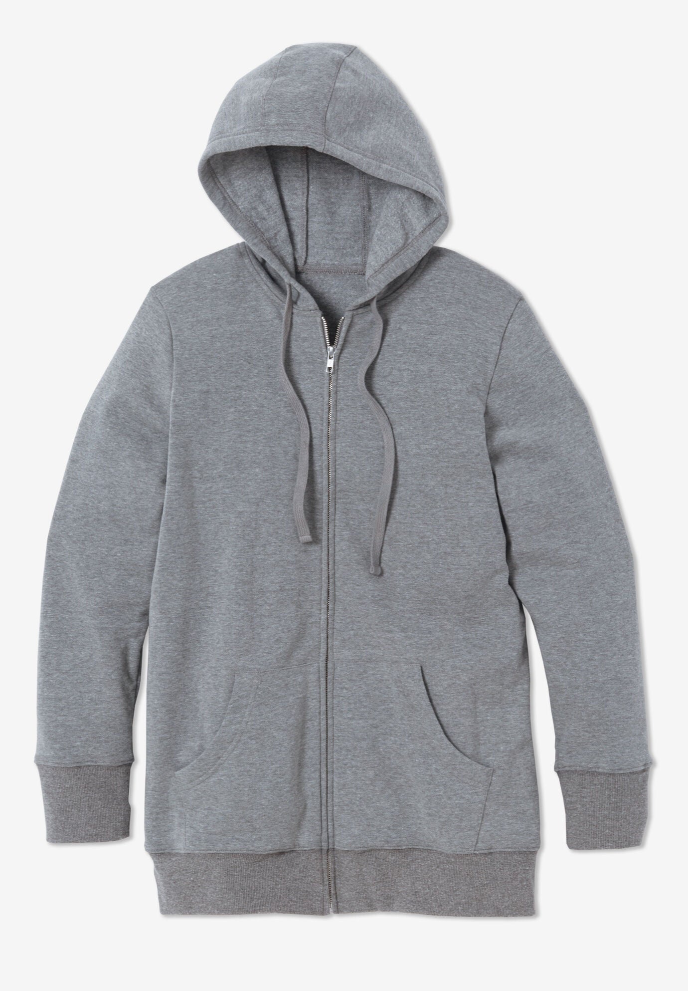 Fleece Hoodie for Women - Zip-Front Style, Heather Navy | Woman Within