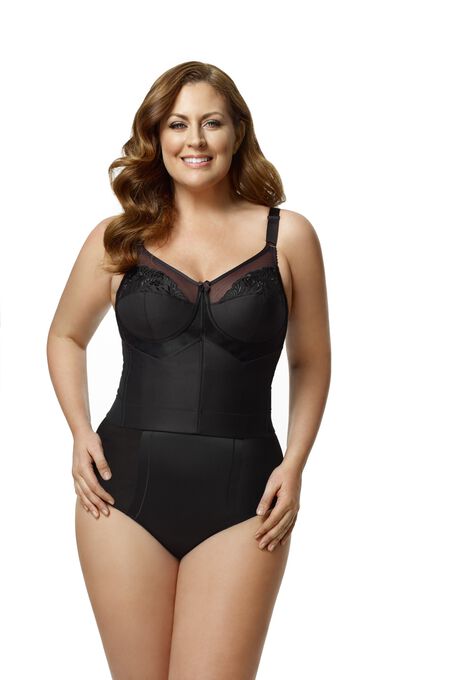 Embroidered Soft Cup Longline Bra Woman Within