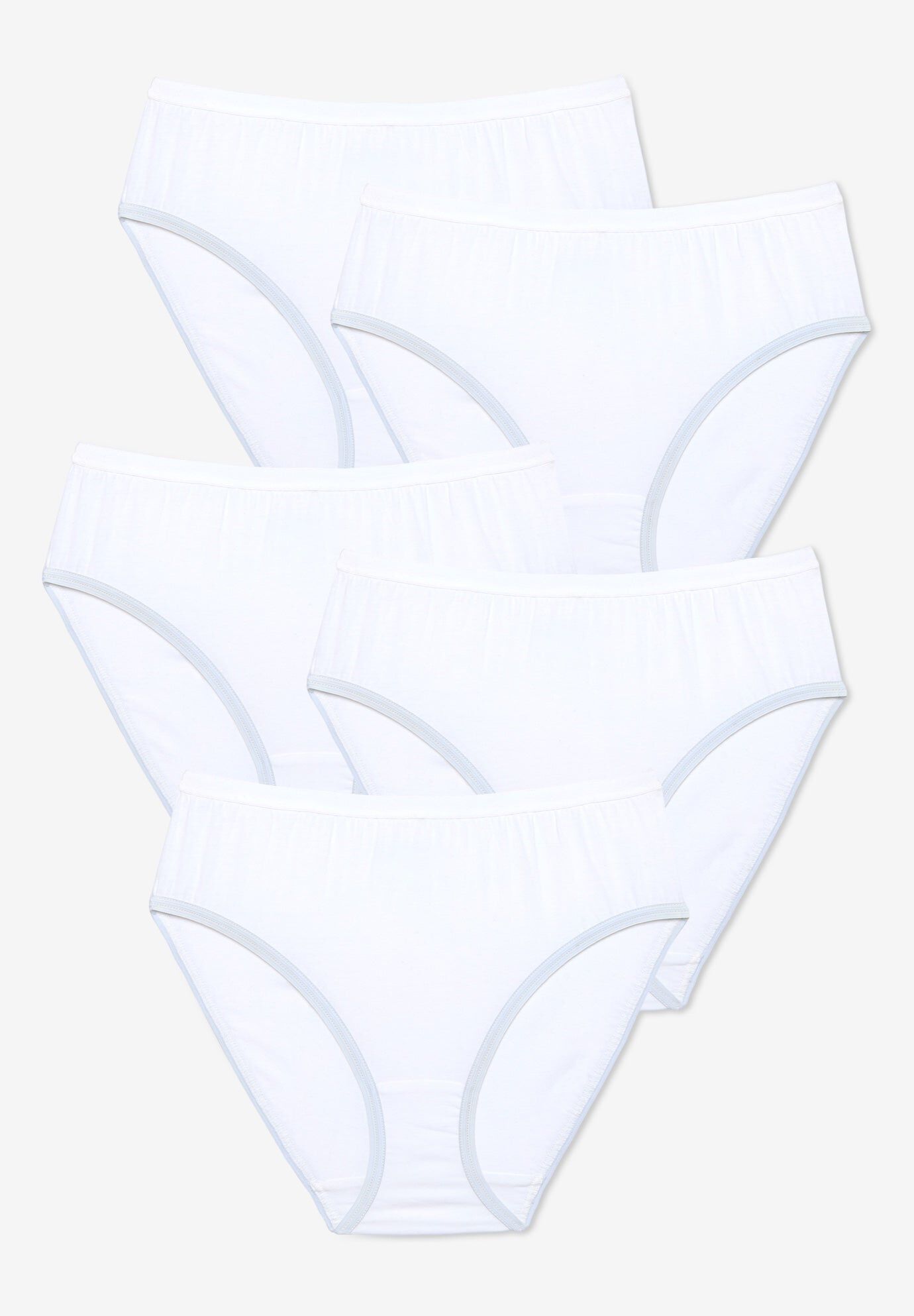 High Rise Cotton Briefs Pack - Hi-Cut Style, White Pack | Woman Within