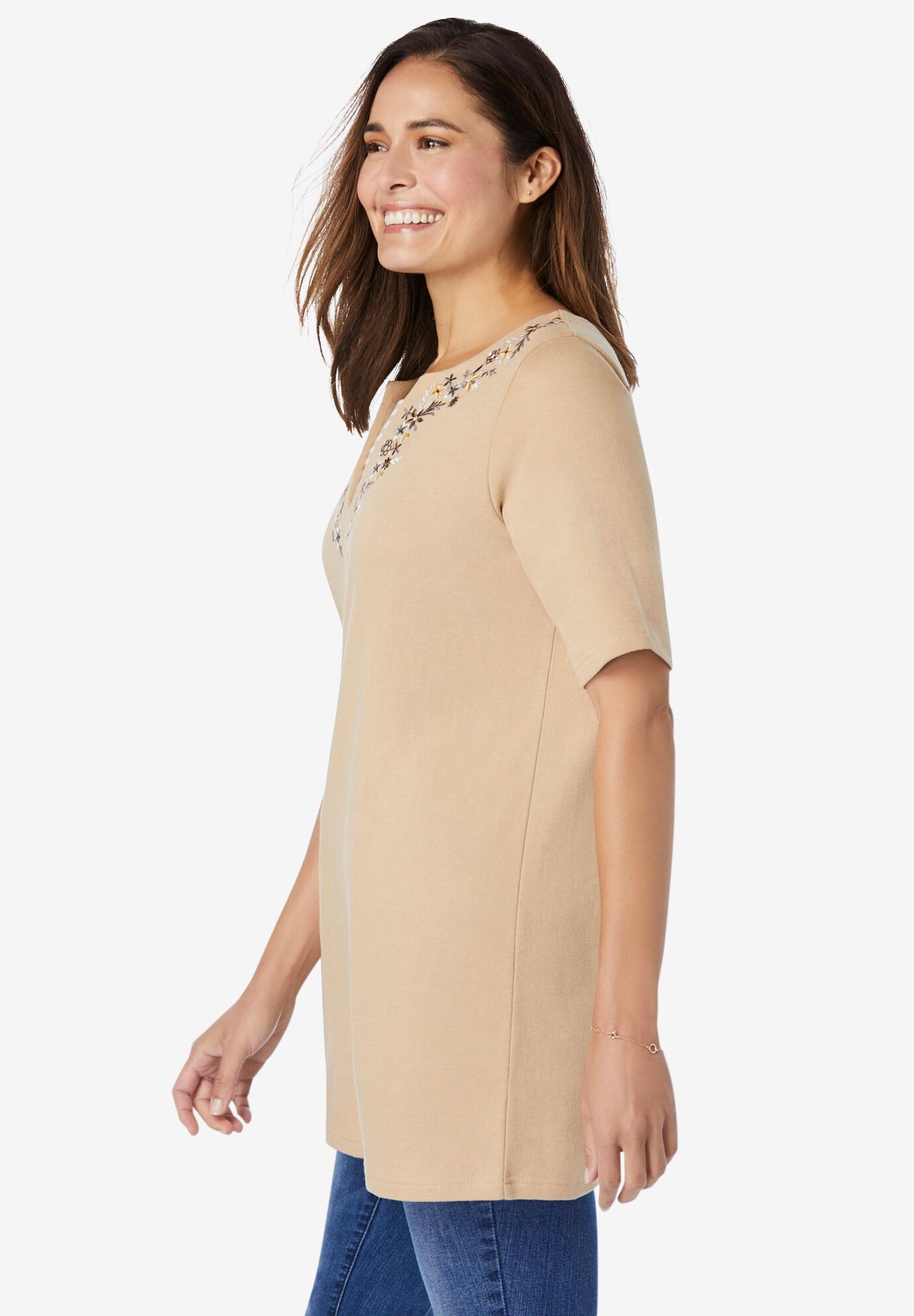 7-Day Embroidered Layered-Look Tunic | Woman Within