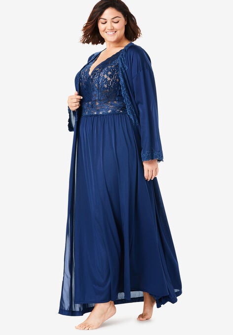 Long Peignoir & Robe Set by Only Necessities® | Woman Within