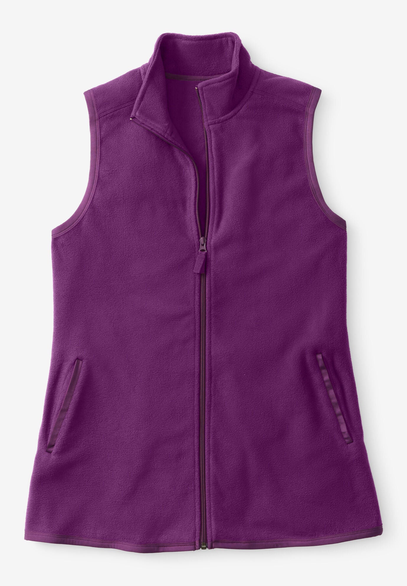 Fleece Vest With Pockets - Zip-Front Warm Layers, Ultra Blue | Woman Within