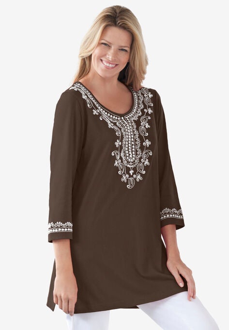Embroidered Knit Tunic | Woman Within
