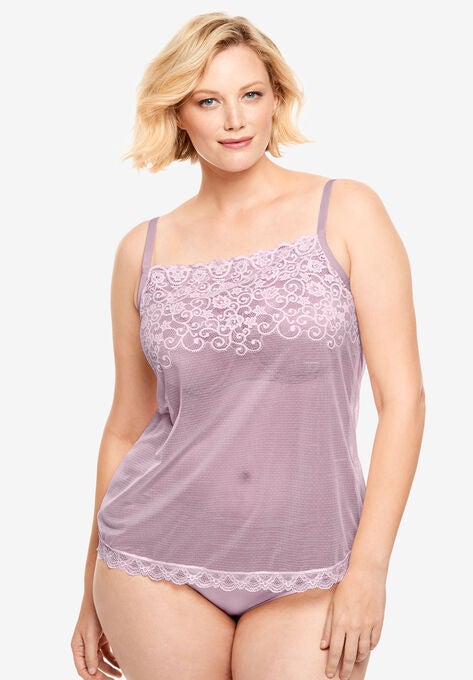 Sheer Lace Trim Camisole By Comfort Choice® Woman Within