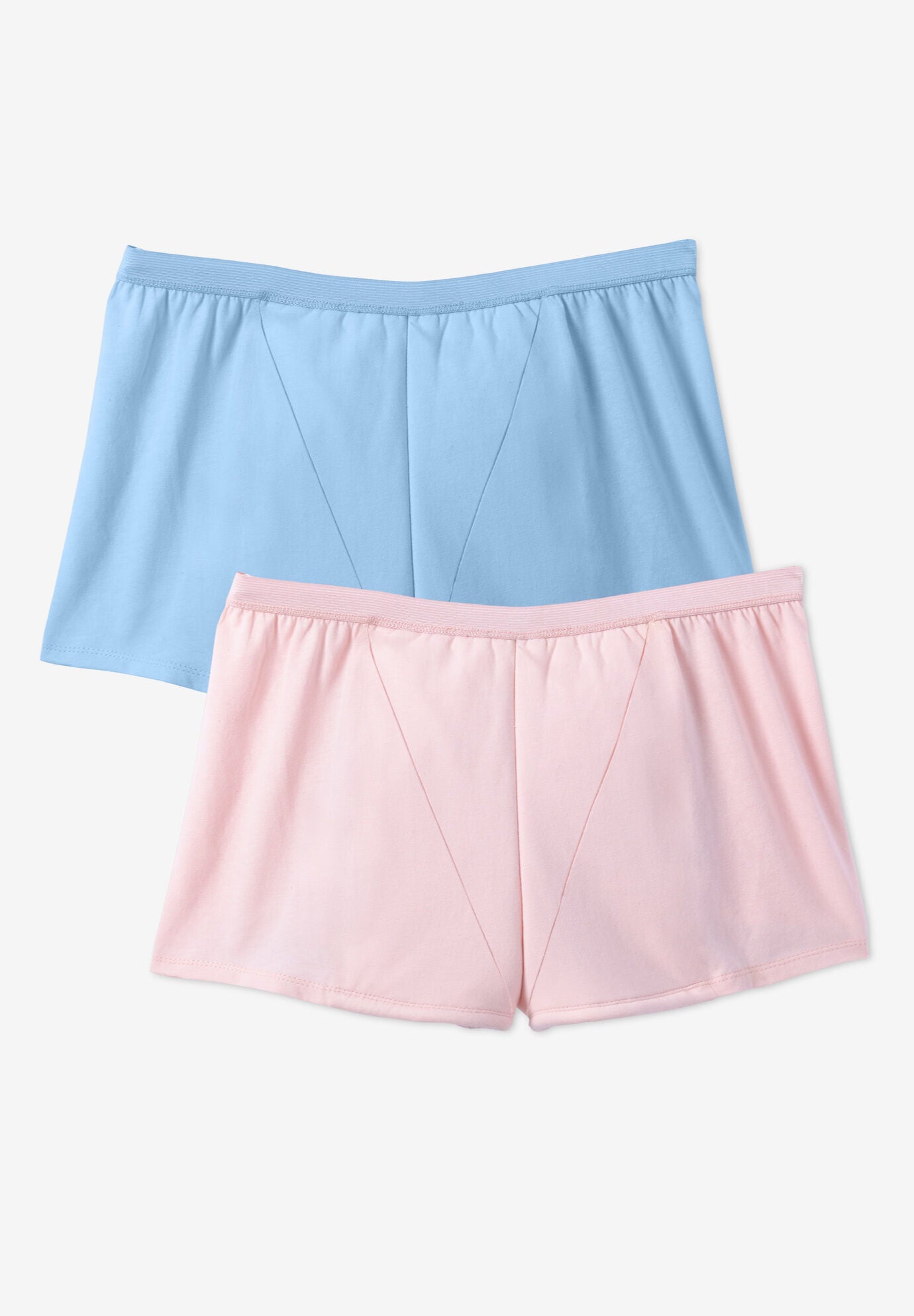Leak-Proof Cotton Boyshorts 2-Pack, Pastel Pack | Woman Within