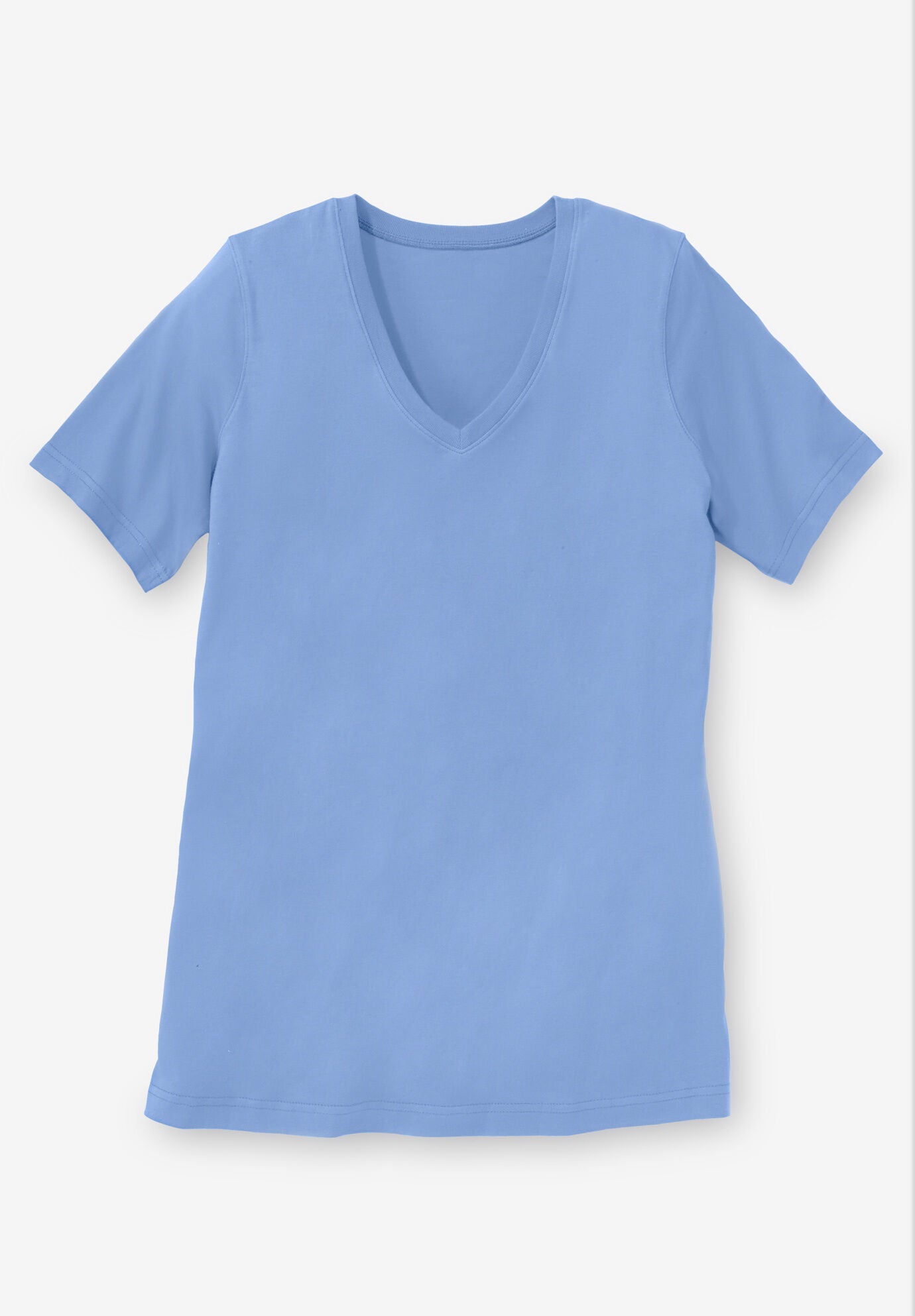 Perfect Short Sleeve V Neck Tee Woman Within