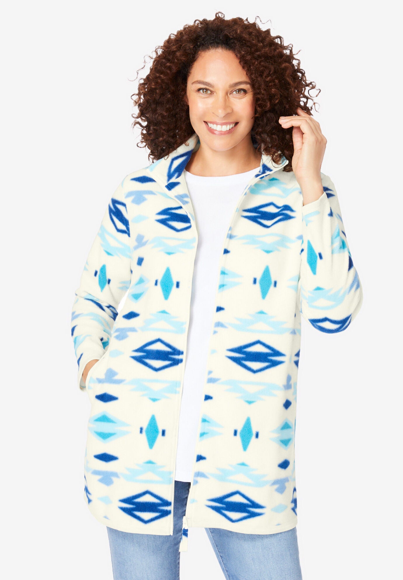 Zip-Front Microfleece Jacket | Woman Within