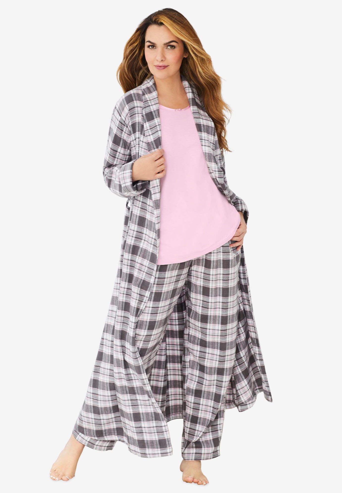 Long Flannel Robe | Woman Within