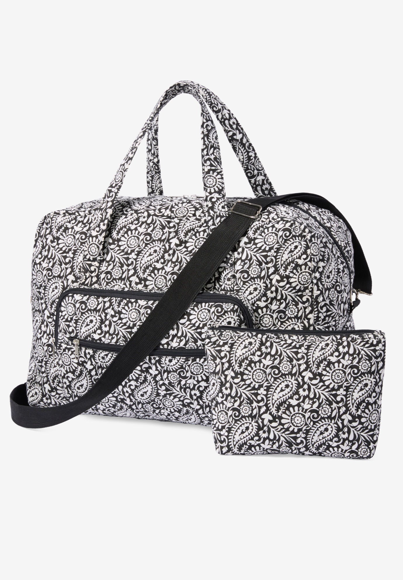 Weekender Set - 2-Piece Travel Bag & Case, Navy Geo Patchwork | Woman Within