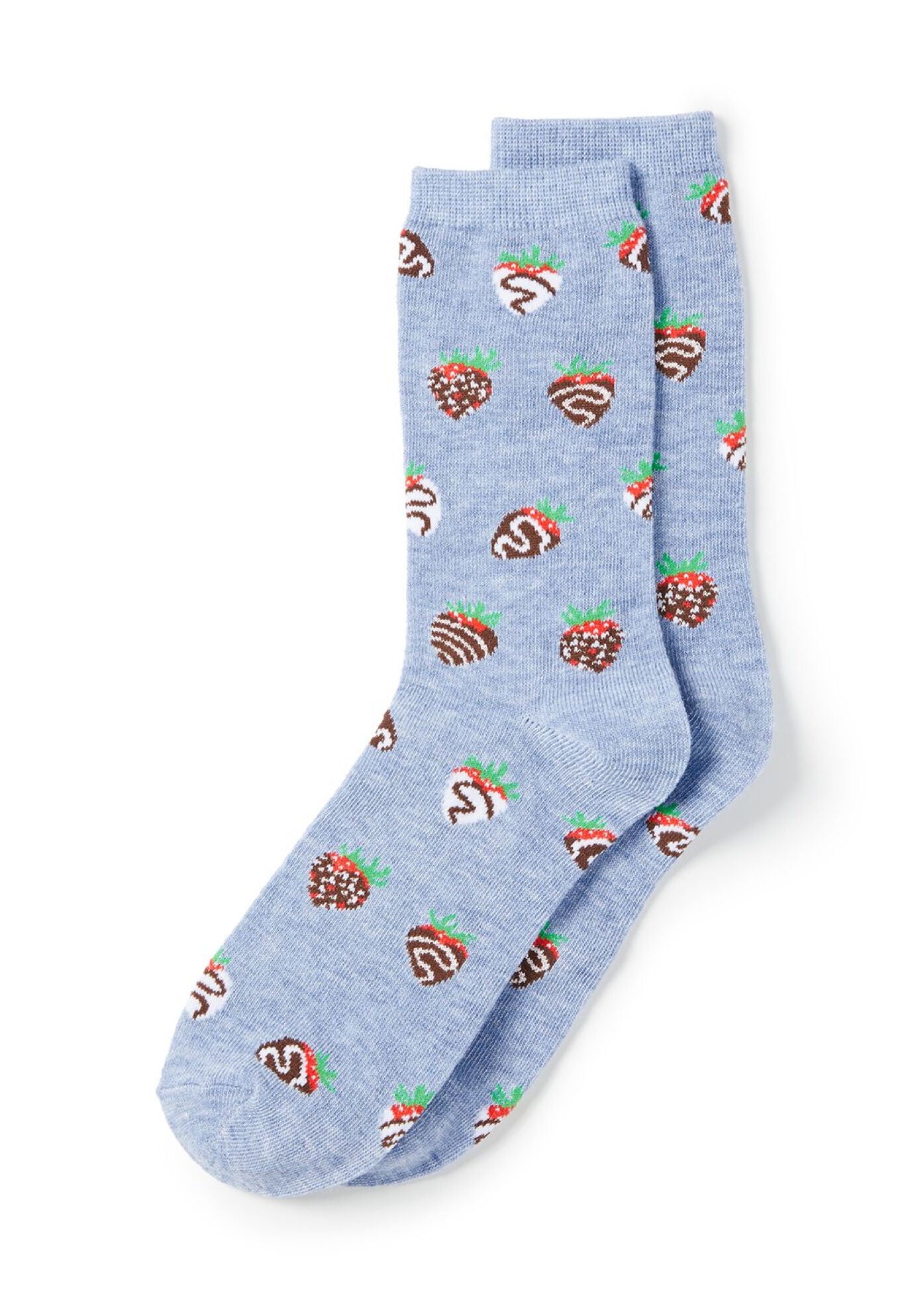 Patterned Chocolate Strawberry Crew Sock | Woman Within