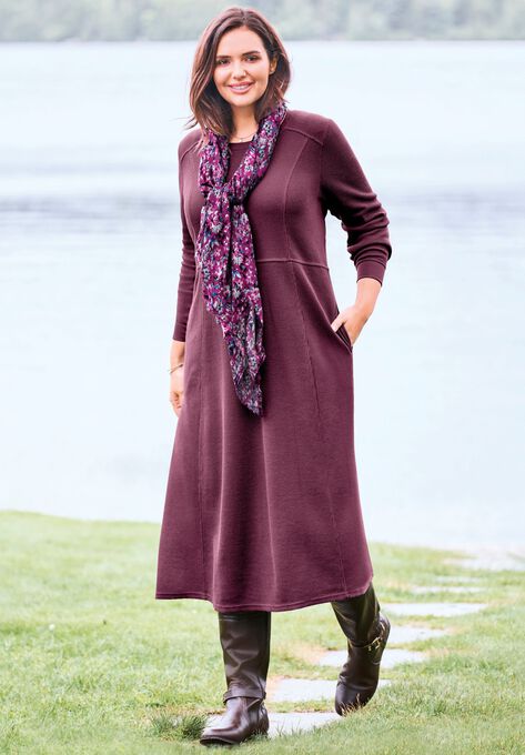 Thermal Knit A-Line Dress | Woman Within