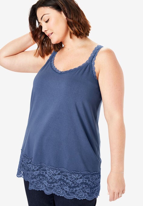 Lace V-Neck Tank | Woman Within