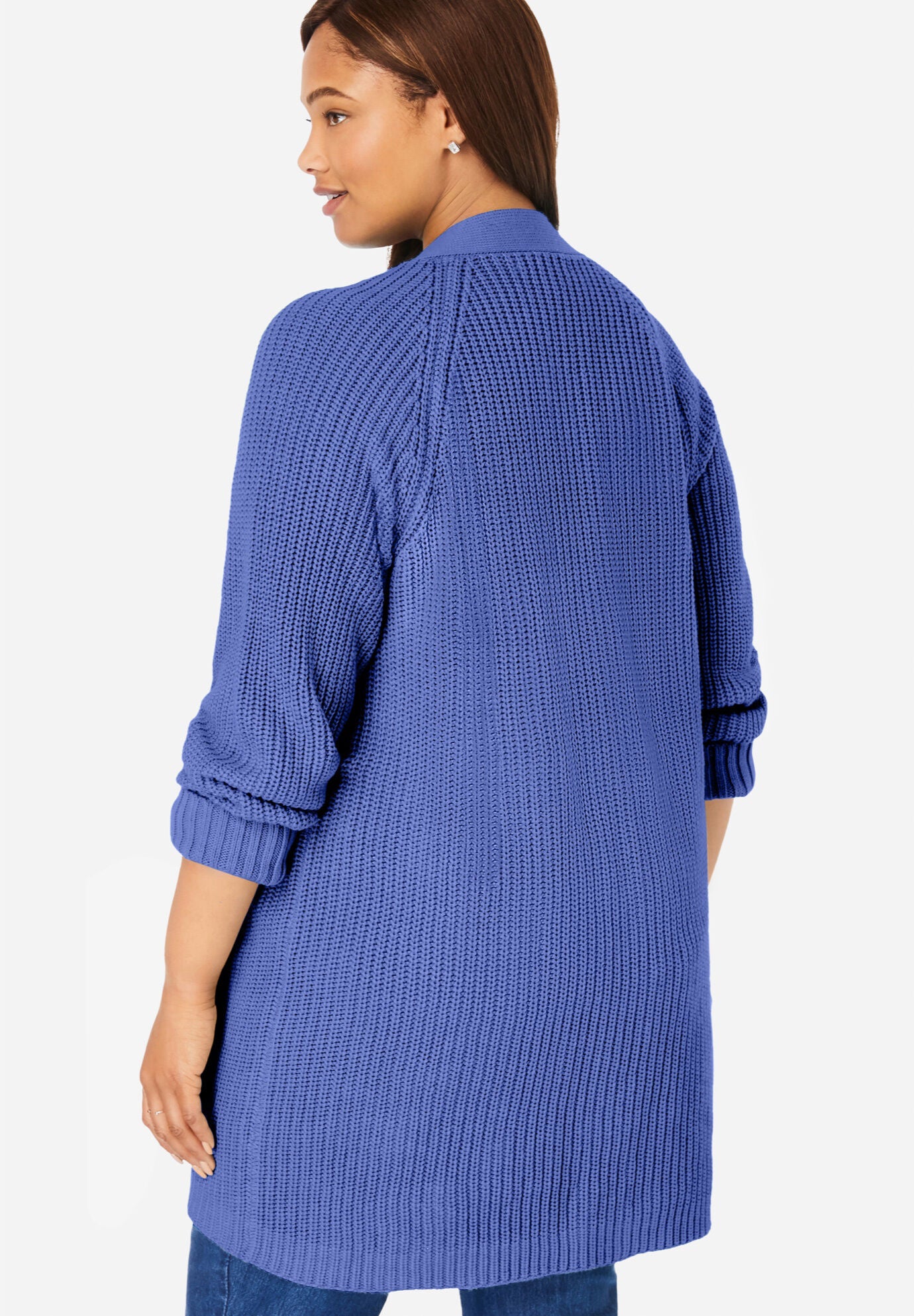Button Front Shaker Cardigan Woman Within