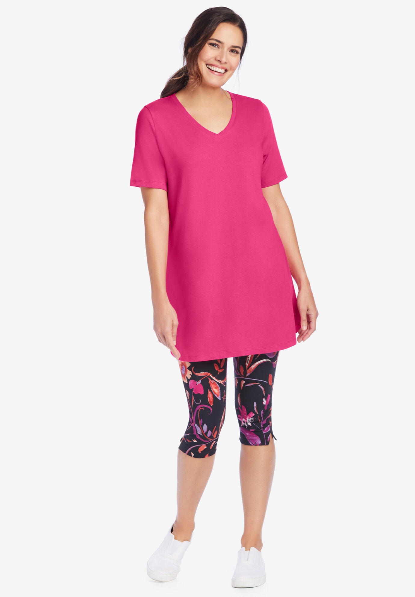 Perfect V-Neck Tunic for Plus Sizes, Black | Woman Within