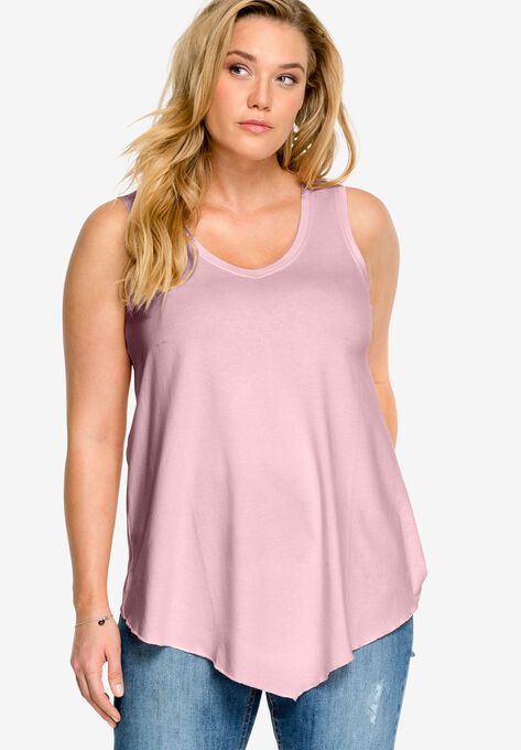V-Neck Pointed Front Tank | Woman Within
