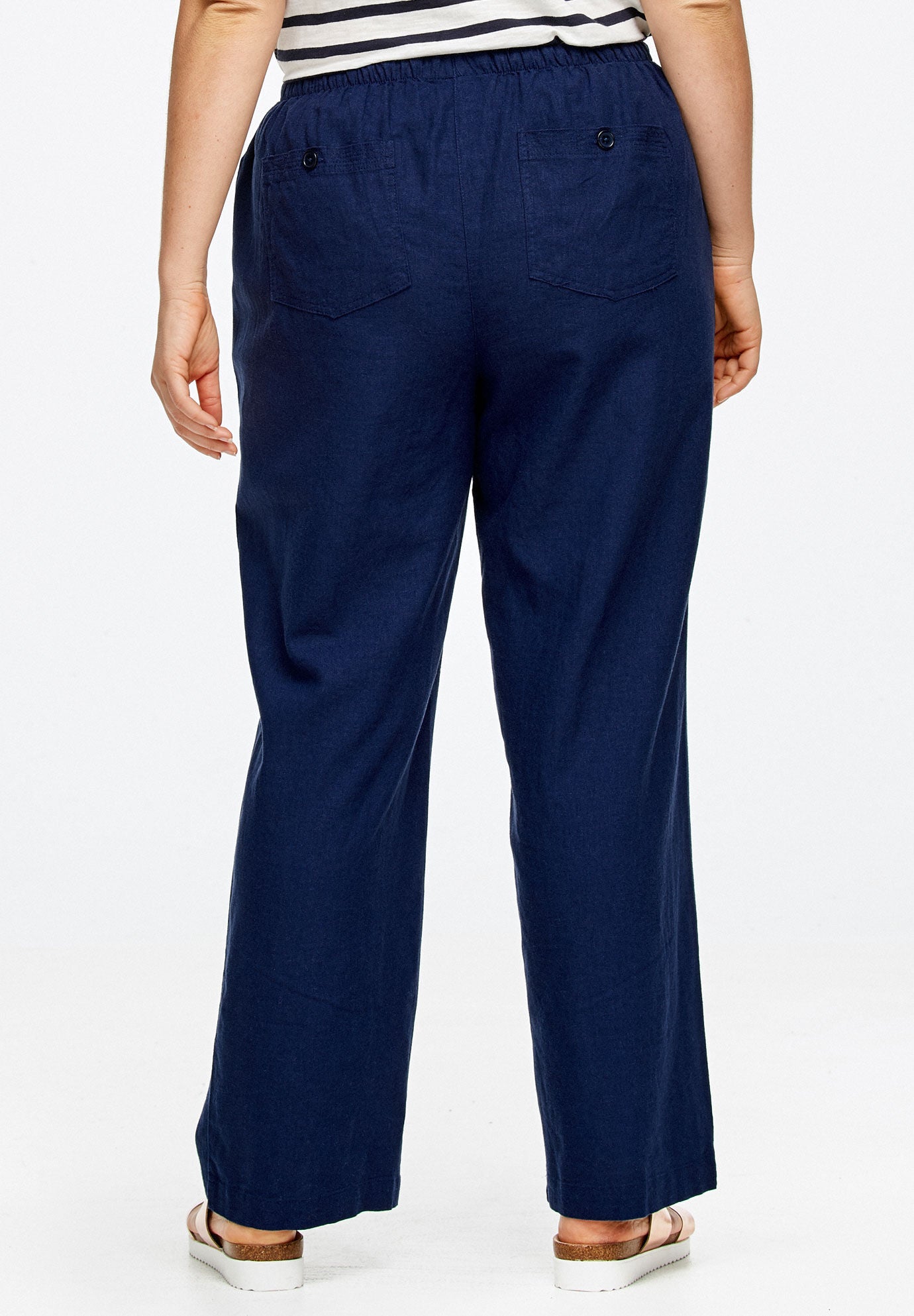 Linen Blend Drawstring Pants | Woman Within