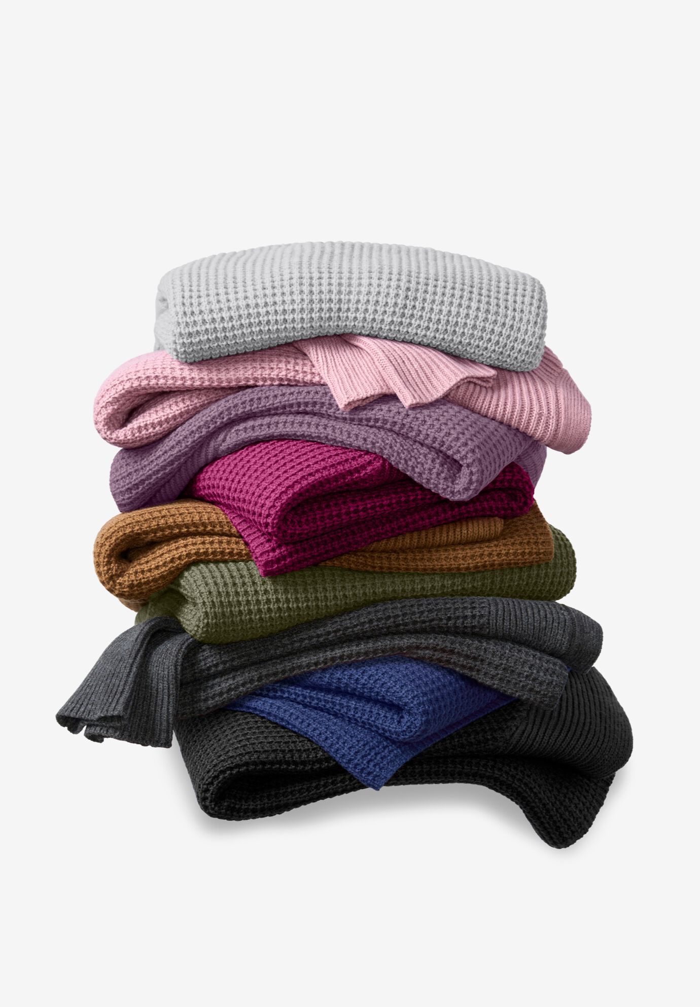 Waffle Knit Open Front Cardigan - All Sizes, Dusty Purple | Woman Within