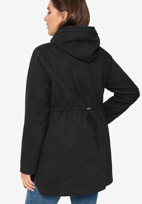 Multi-Pocket Hooded Twill Jacket | Woman Within