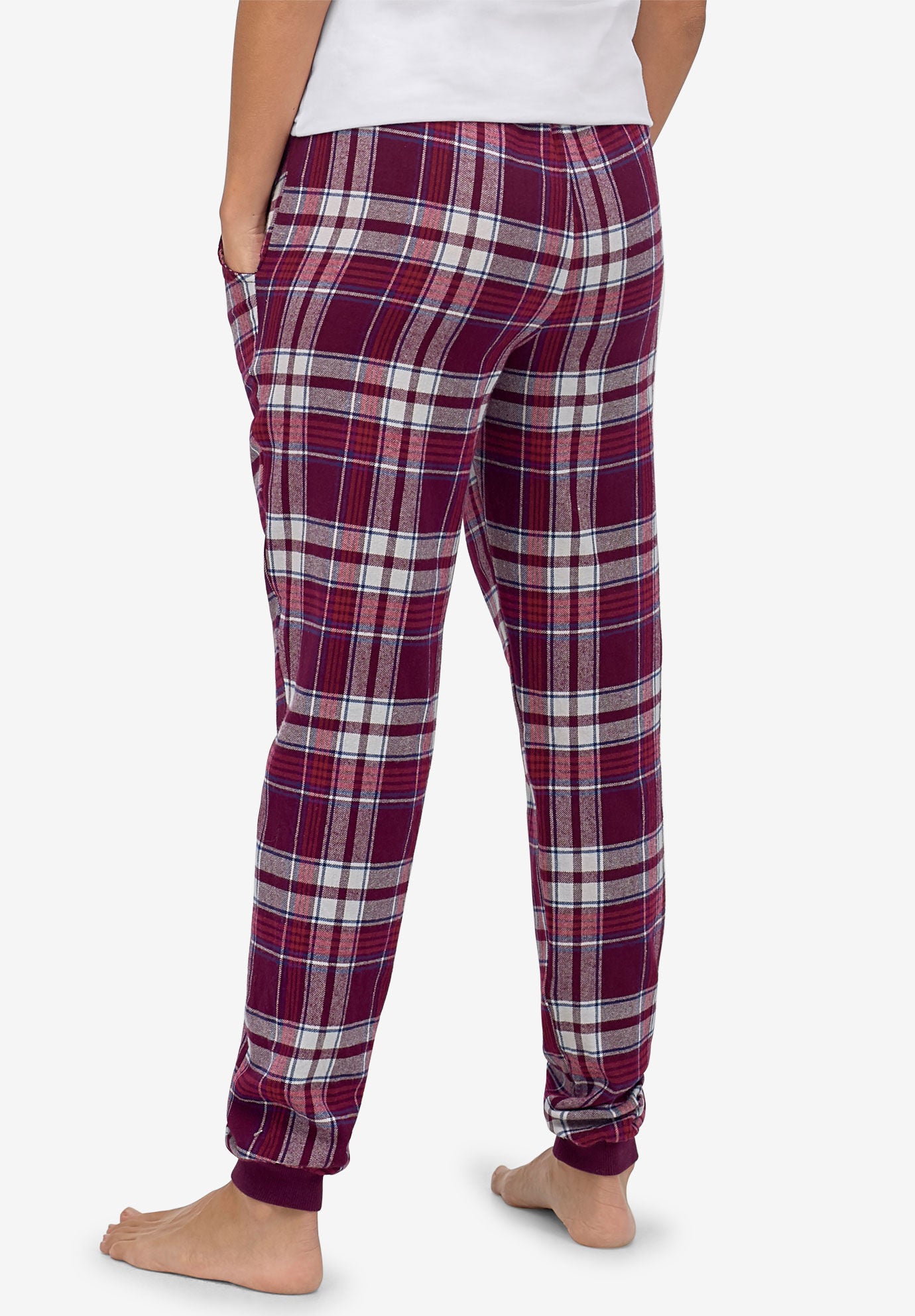 Soft Flannel Plaid Sleep Pants with Pockets, Midnight Berry Plaid ...