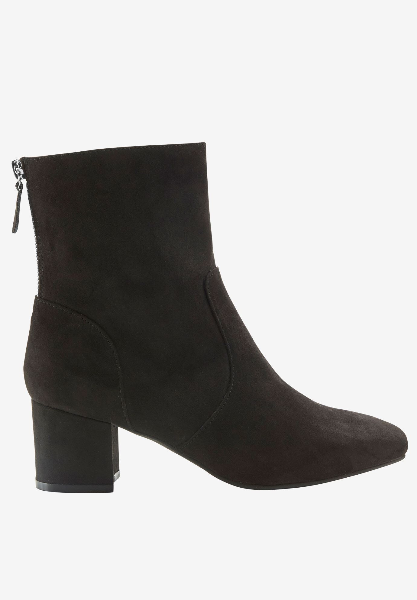 Faux Suede Bootie with Back Zip | Woman Within
