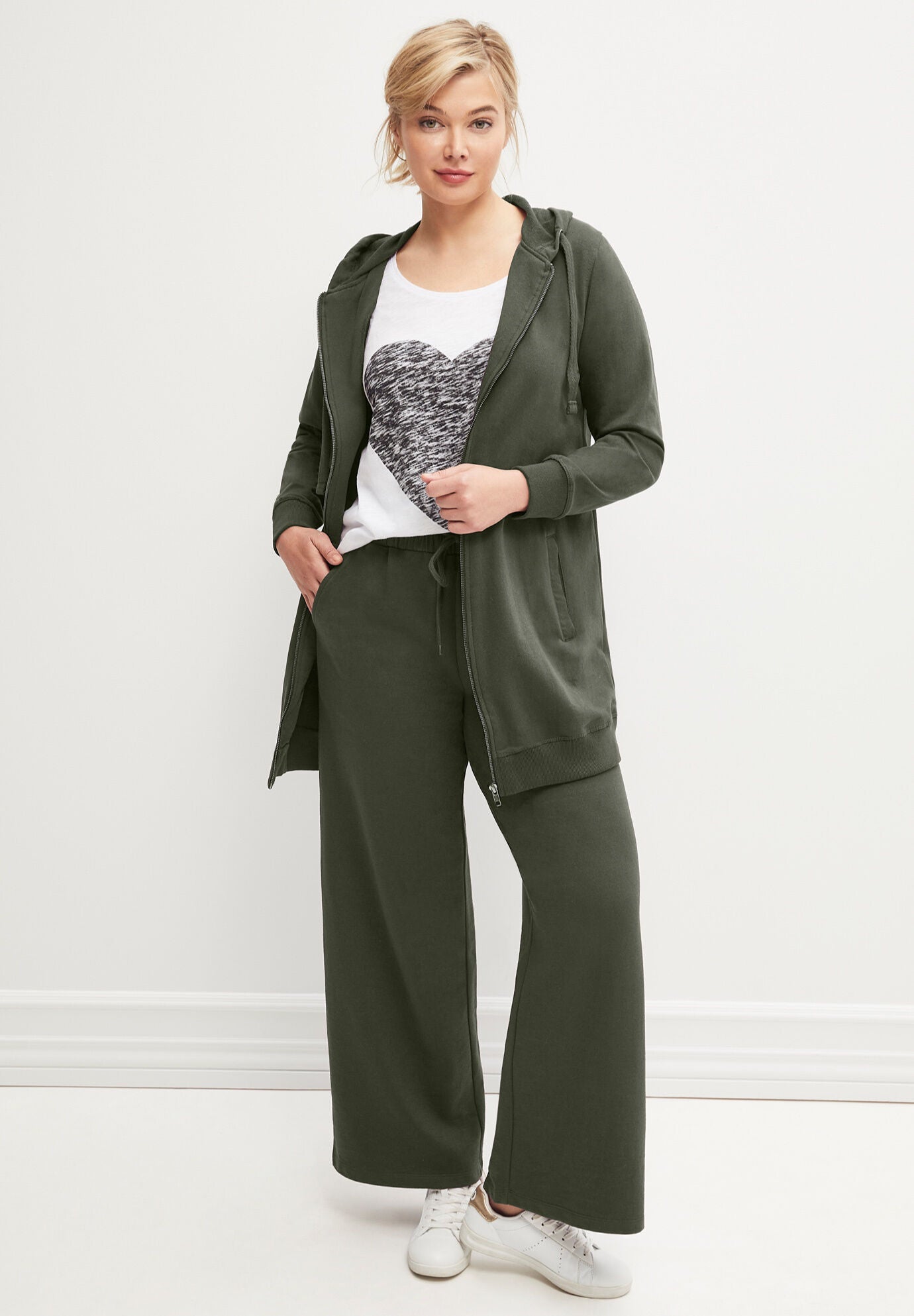 FRENCH TERRY WIDE LEG SET | Woman Within