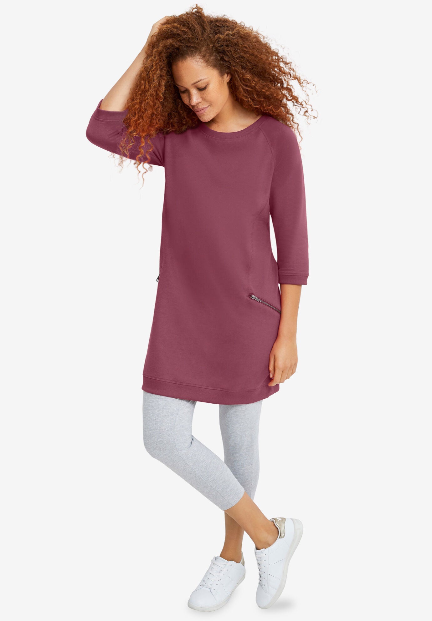 French Terry Zip Pocket Tunic | Woman Within