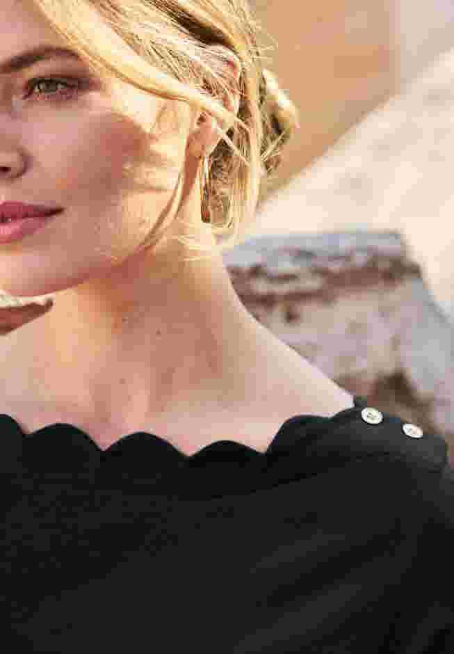 Scallop Boatneck Tunic, Plus Sizes Available, Black | Woman Within