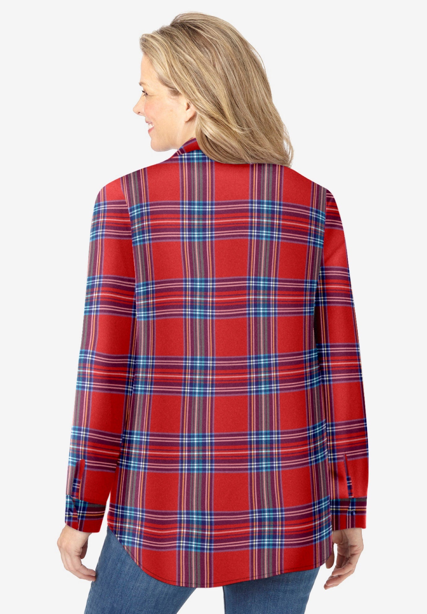 Woman Within Plus Size Pintucked Flannel Shirt | eBay