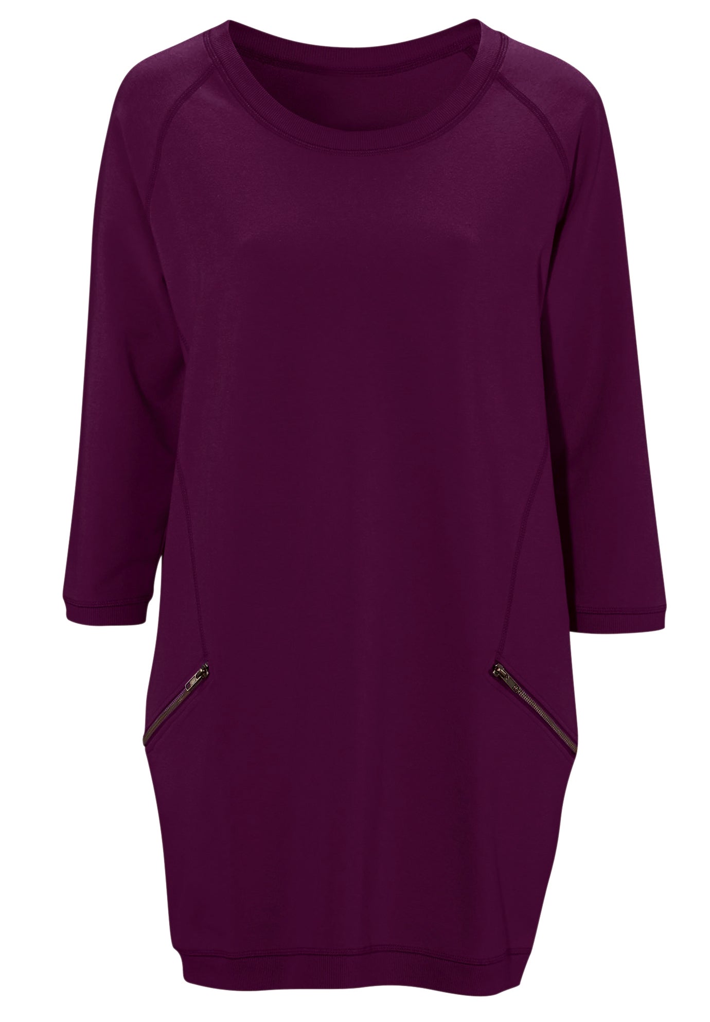 French Terry Tunic with Zip Pockets, Wild Plum | Woman Within