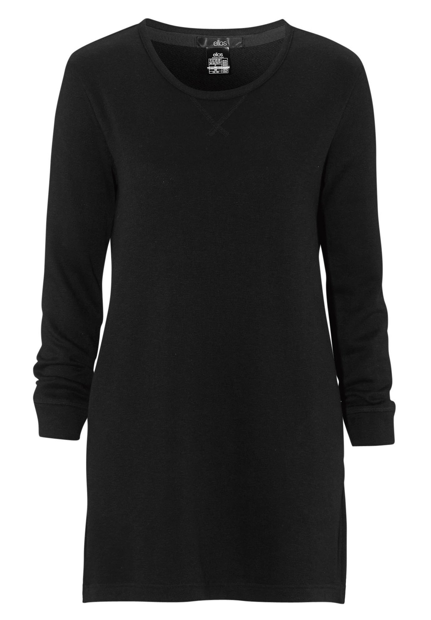 French Terry Tunic Dress with Pockets, Black | Woman Within