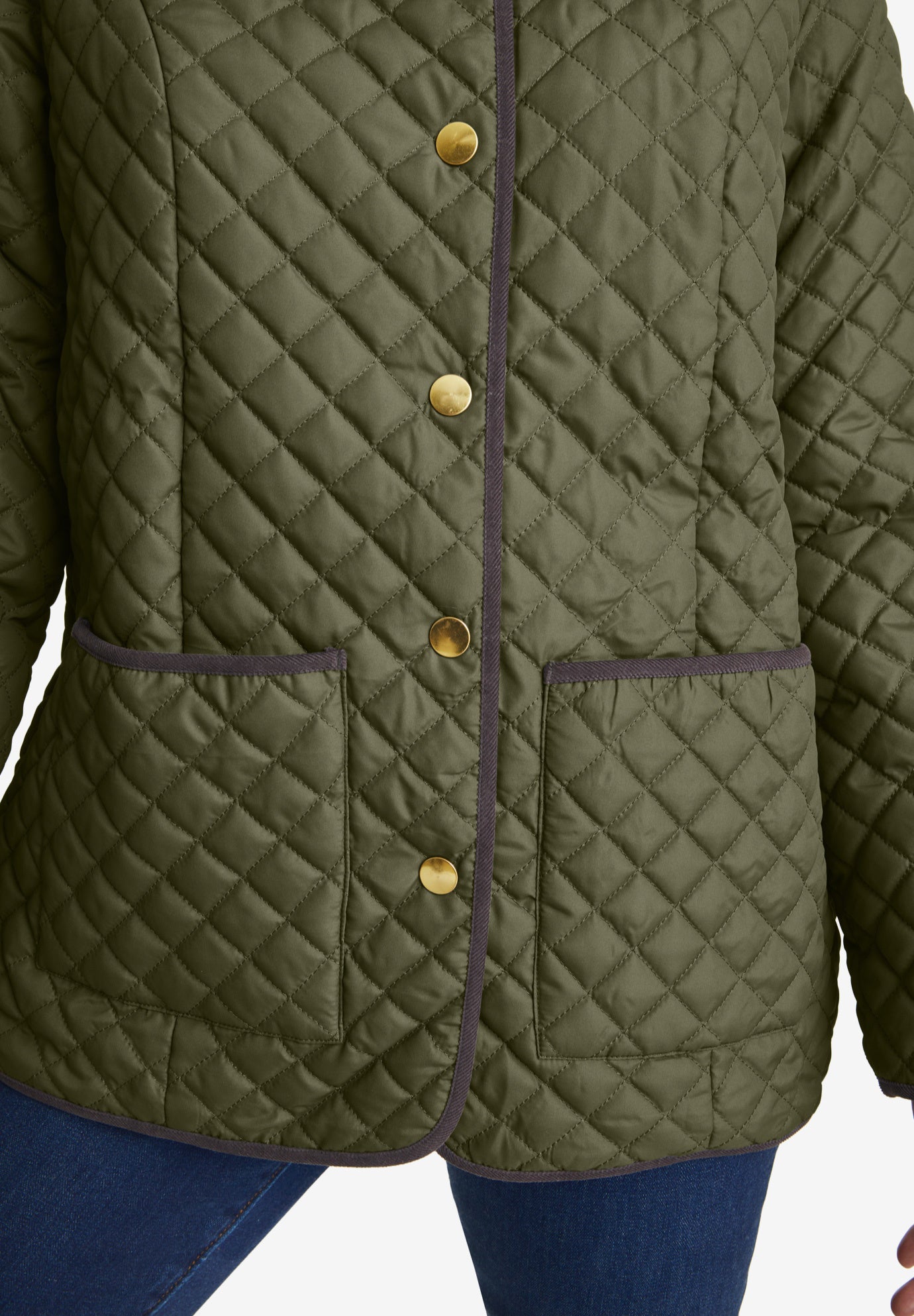 Snap-Front Quilted Coat for Cold Weather, Black | Woman Within