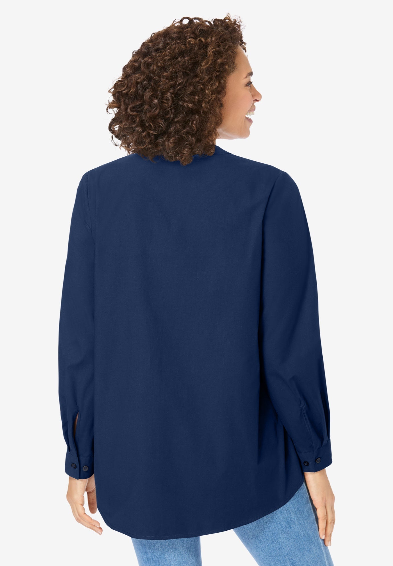 Wrinkle-Resistant Perfect Pintuck Tunic, Navy | Woman Within