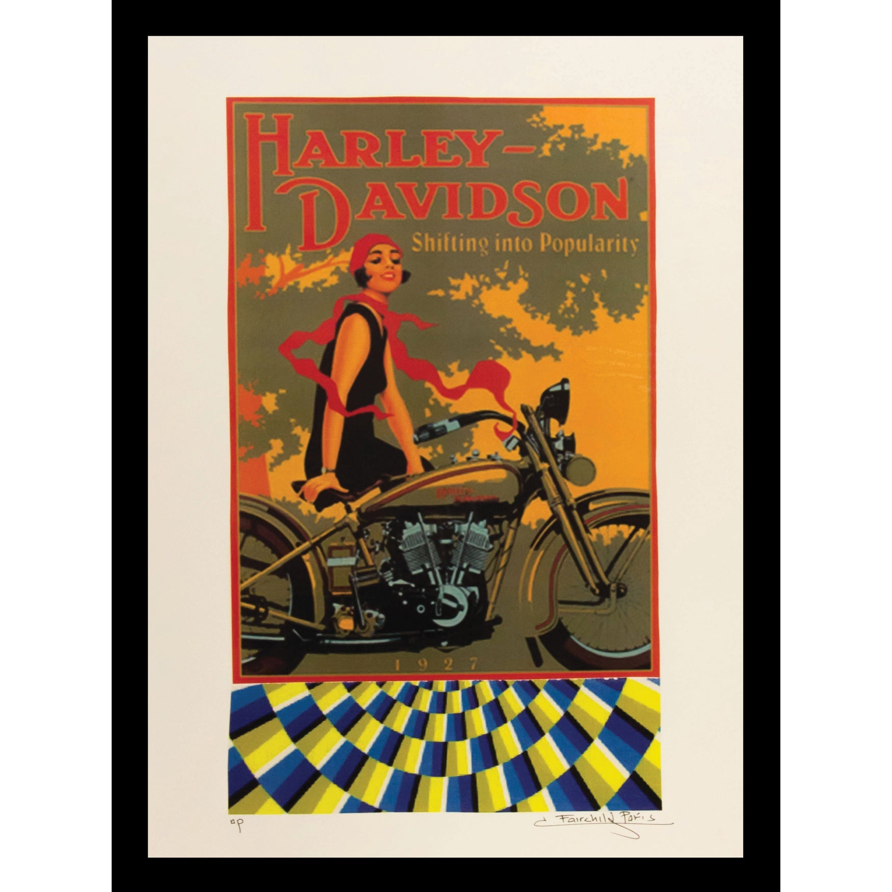 Vintage Harley Davidson Motorbike 14x18 Framed Print | Woman Within
