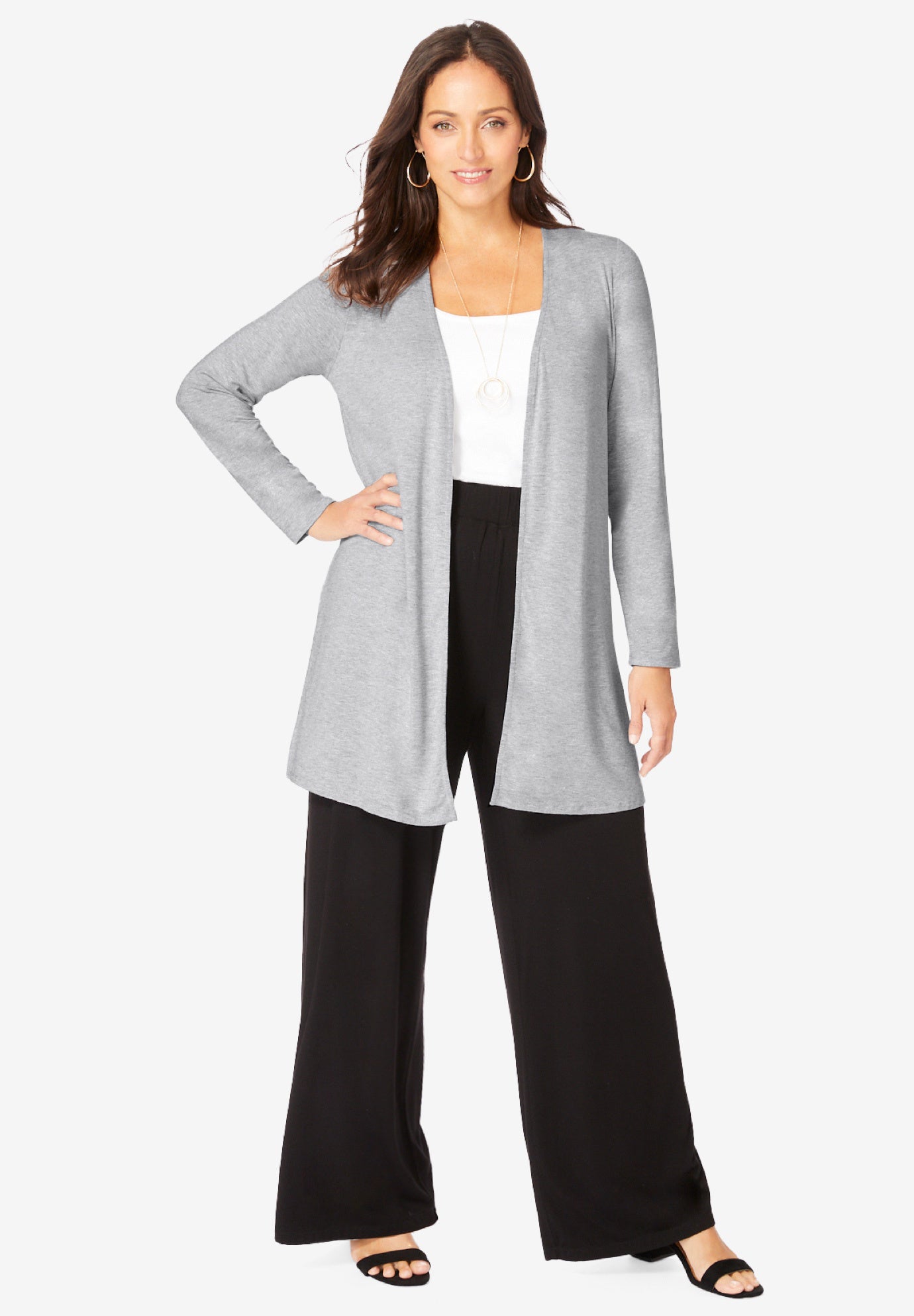 Everyday Stretch Knit Open Front Cardigan | Woman Within