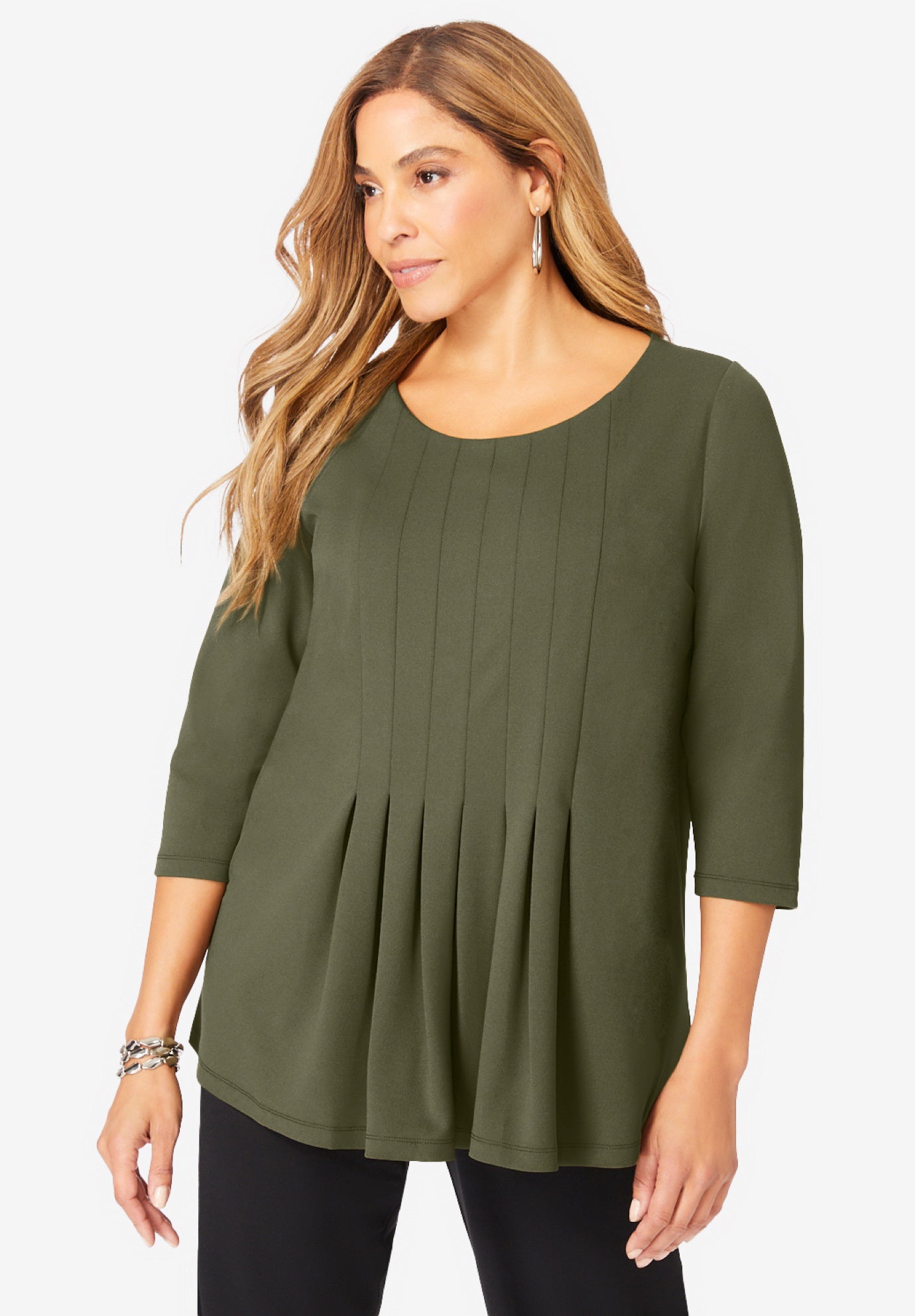 Boatneck Pleated Tunic | Woman Within