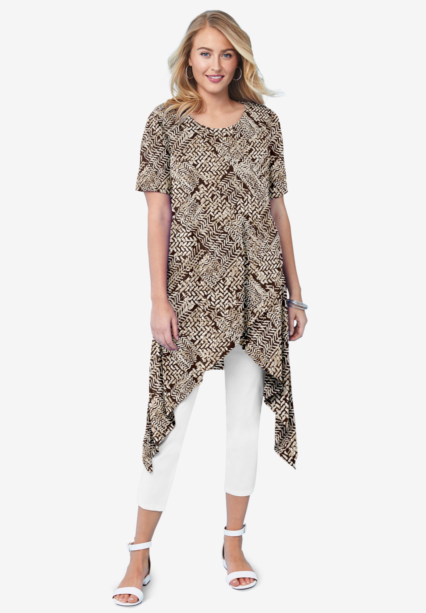 Side Point Tunic with Trend-Setting Overlay, 4418006 | Woman Within
