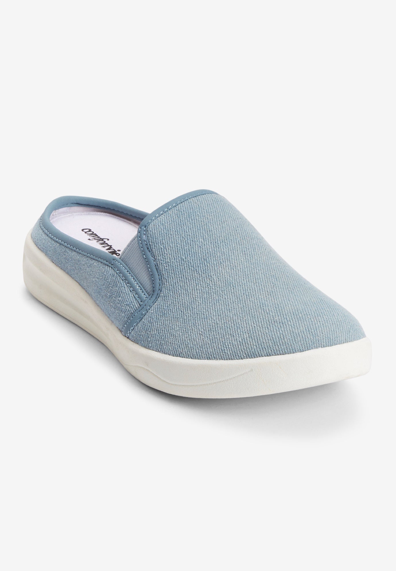 Slip-On Mule Sneakers - The Camellia Style, Light Denim | Woman Within